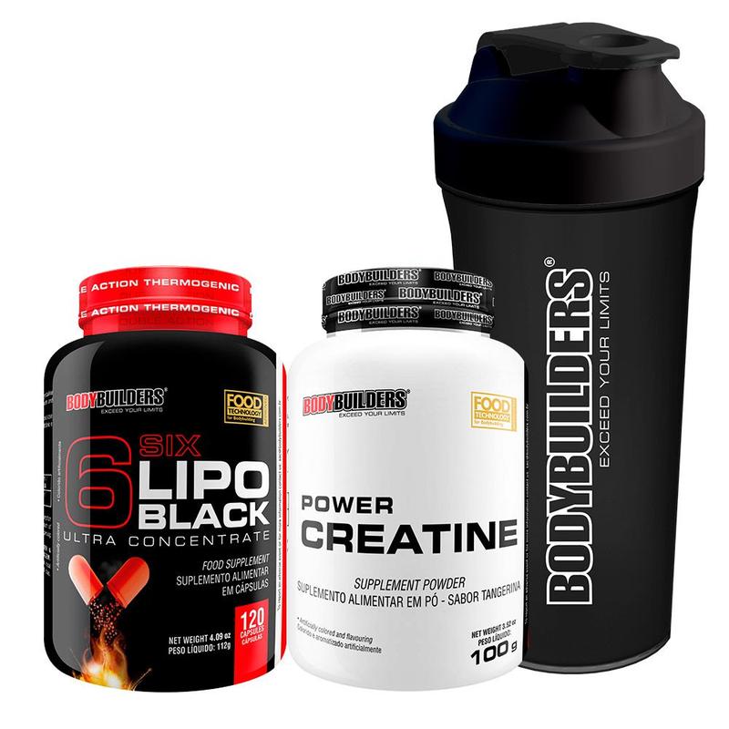 KIT LlPO 6 Black UC 120 caps + POWER Creatina 100g + Coqueteleira ...