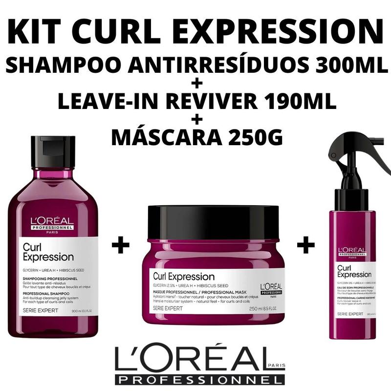 Kit Loreal Curl Expression Shampoo Antirresíduos 300ml + Máscara 250g ...