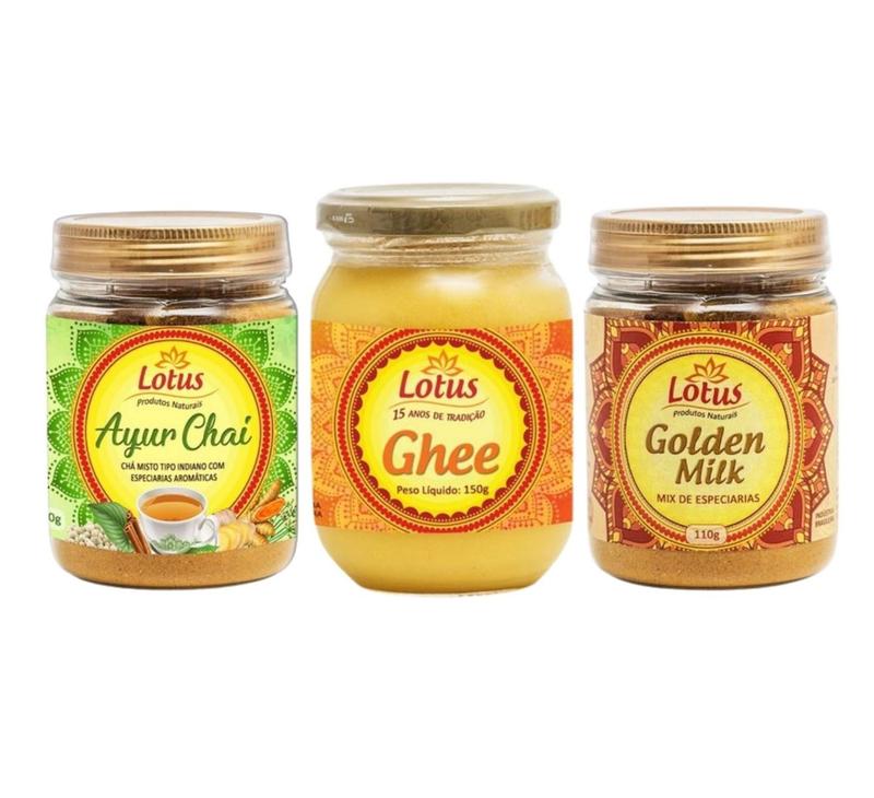 Kit Lotus Ayurveda - Golden Milk, Manteiga Ghee, Ayur Chai ...