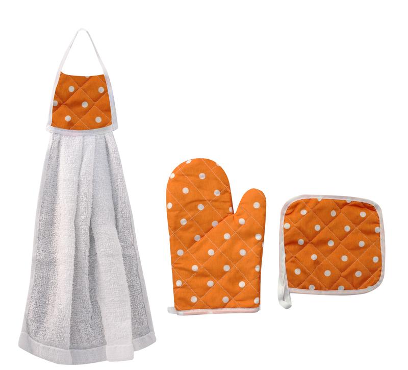 Kit luva para forno, descanso de panela e pano de copa 03 peças ...