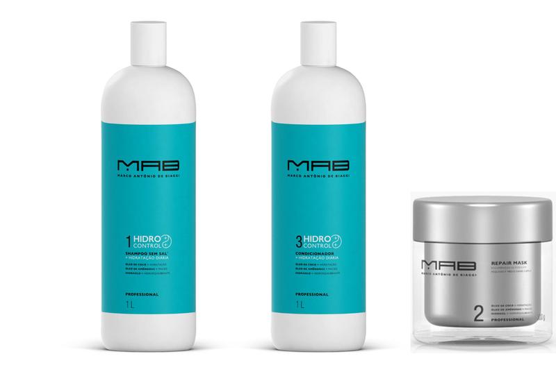 Kit Mab Hidro Control (Litro) + Repair Mask 300g - Kit de Tratamento ...