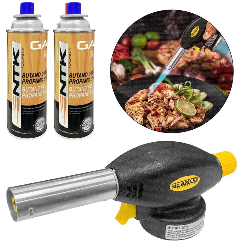 Kit Maçarico Portátil Encaixe Refil Para Artesanato Soldagem + 2 ...