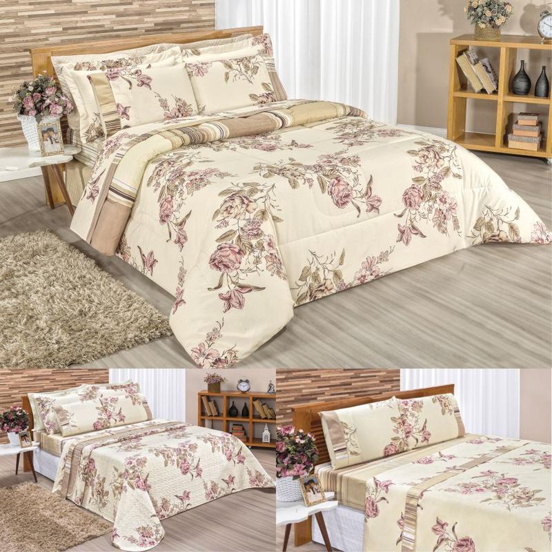 Kit Magnifik Presente Casamento Queen 10 Peças - Floral Palha - Top ...