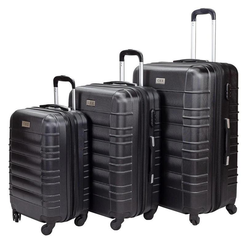 Kit Mala De Viagem Tamanho M G P Bordo 55x35x25 Fibra Com rodinhas 360 ...