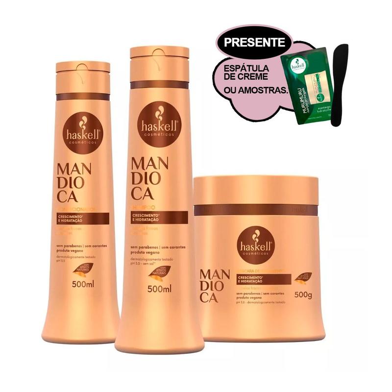 Kit Mandioca (sh + Condic + Masc) 500ml - Haskell - Kit de Tratamento para Cabelos - Magazine Luiza