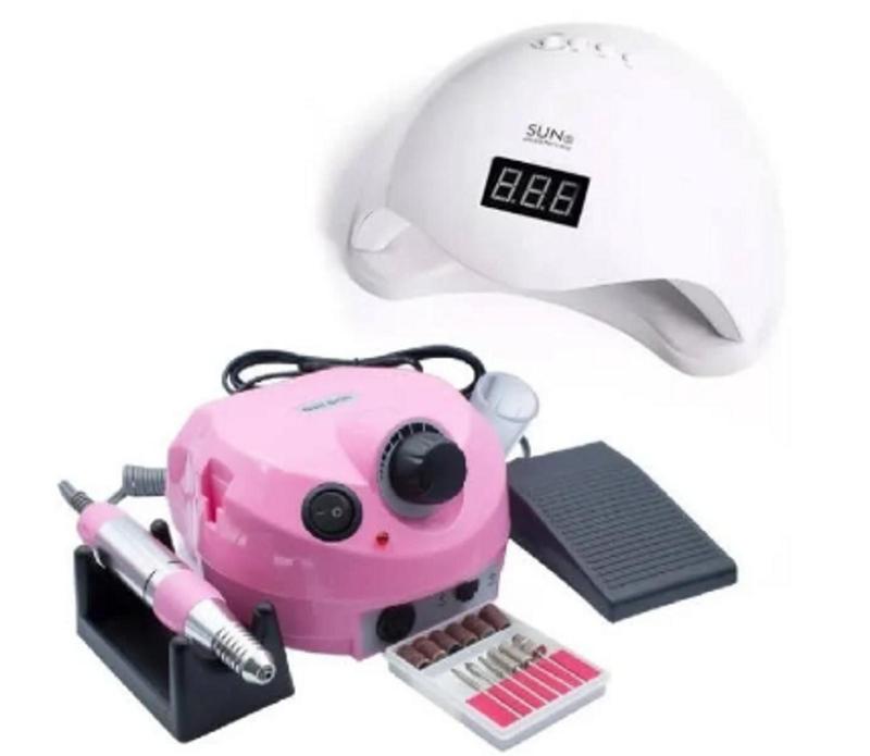 Kit Manicure Cabine unha em Gel + Lixadeira Porquinho Profissional ...