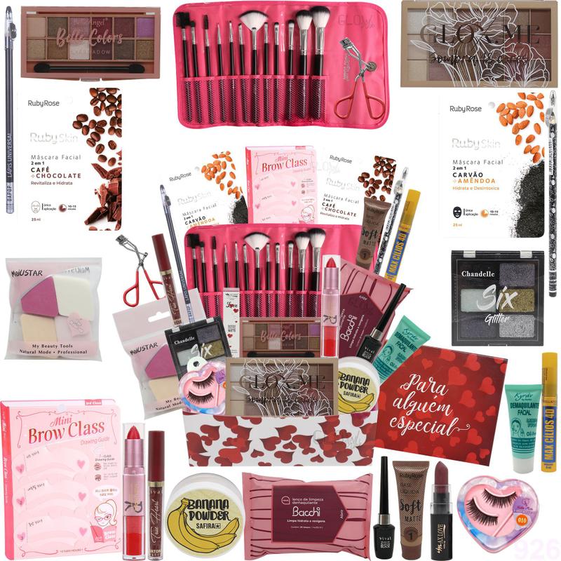 Kit Maquiagem Profissional Completo Caixa Presente Glow Pink - Kits de ...