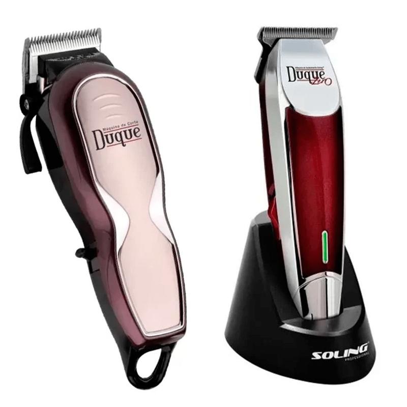 Kit Máquina de Corte Soling Duque Taper + Acabamento Duque Zero - Aparador de Pelos, Barba e ...