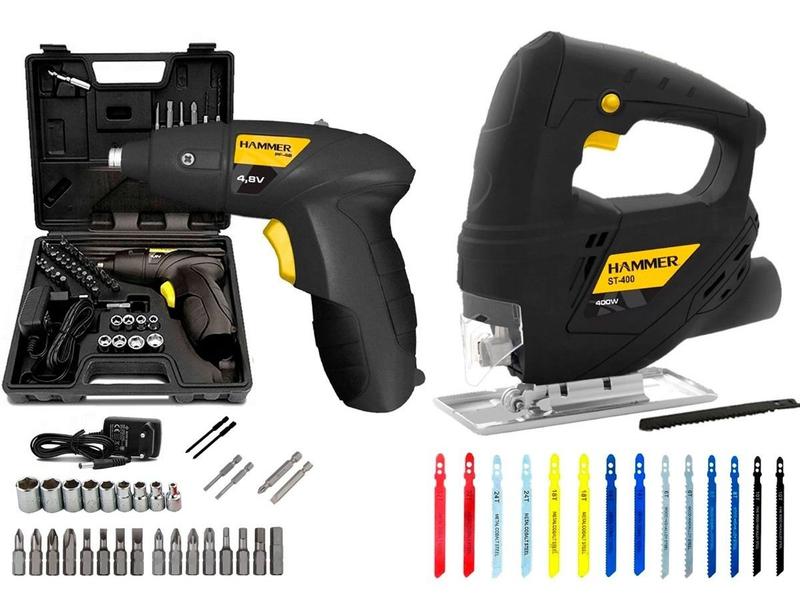 Kit Marceneiro Serra Tico Tico Parafusadeira + Jg De Serras - Hammer ...