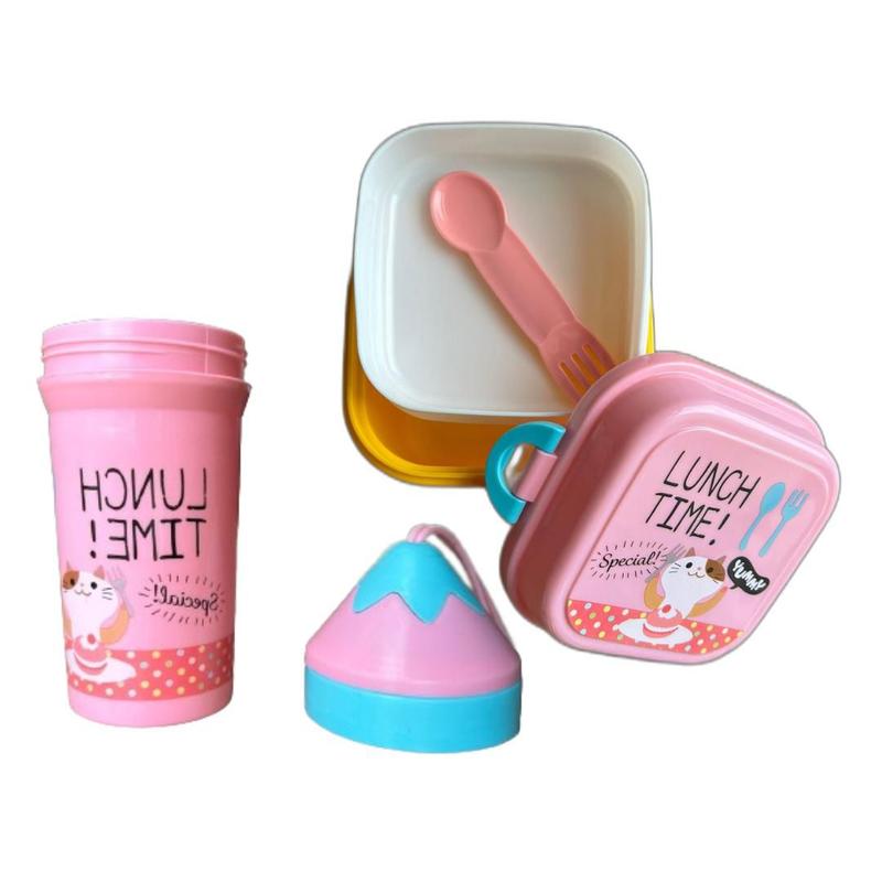 Kit Marmita Infantil com Talher de Plástico e Garrafa Copo Lápis de ...
