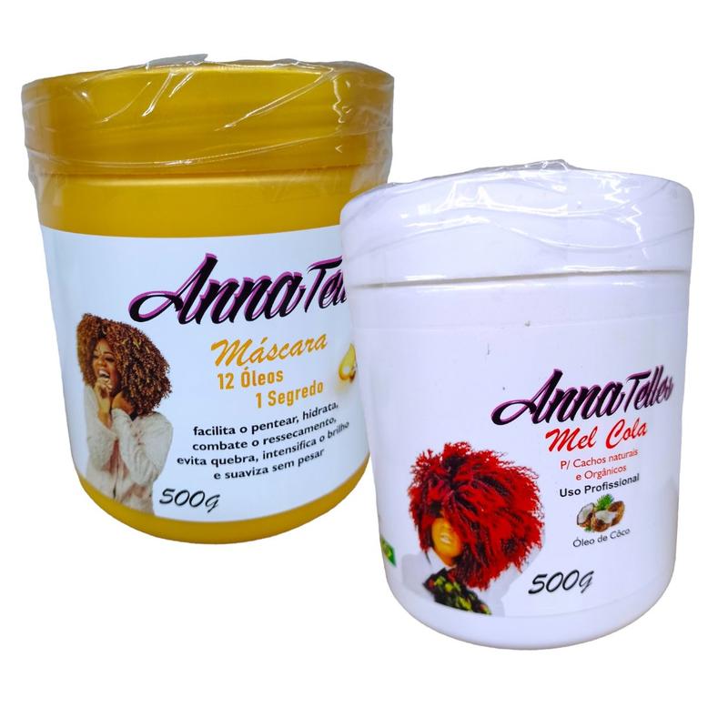 Kit Máscara 12 Óleos + Mel Cola 500g Coco Anna Telles - Kit de ...