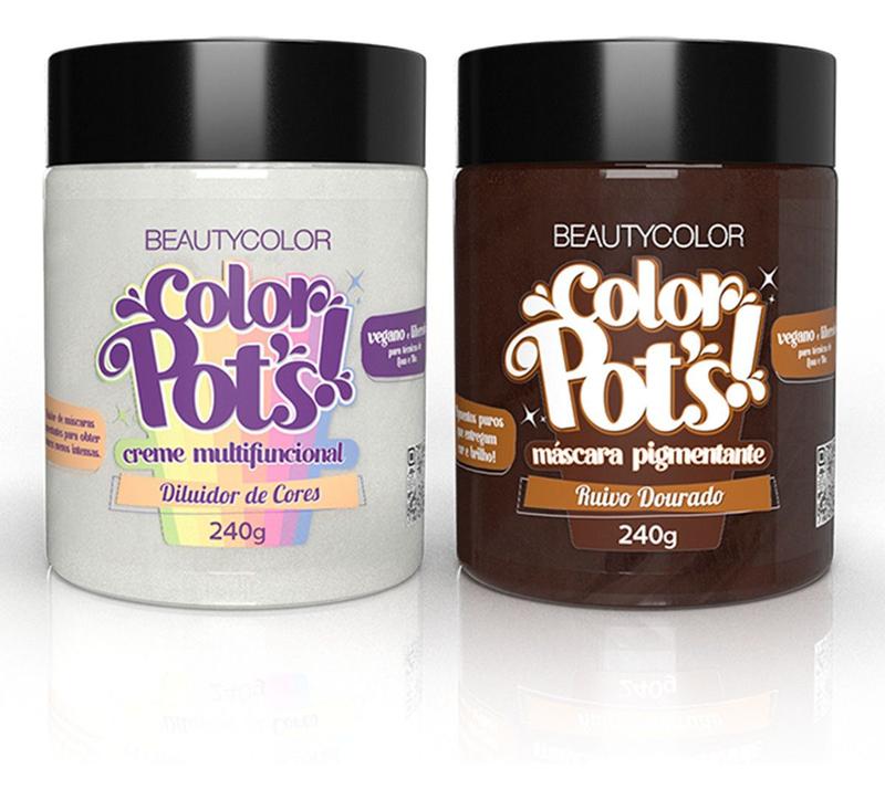 Kit Máscara Color Pots Ruivo Dourado+ Creme Diluidor - Beautycolor ...