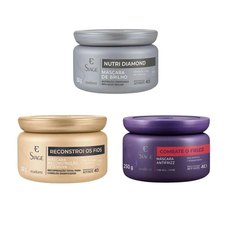 Kit Máscara Cronograma Capilar Eudora Profissional Hidratação Nutrição ...