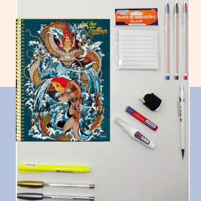 Kit Material Escolar Masculino Basico Caderno Breaking Bad e And One ...