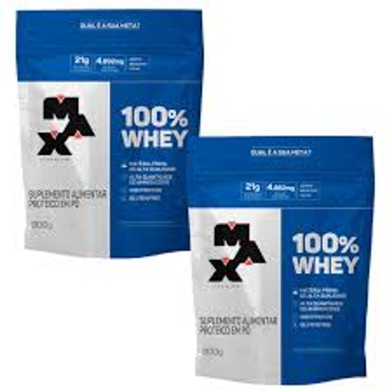 Kit Max titanium Suplemento em Pó Whey protein 100% concentrada 2 ...