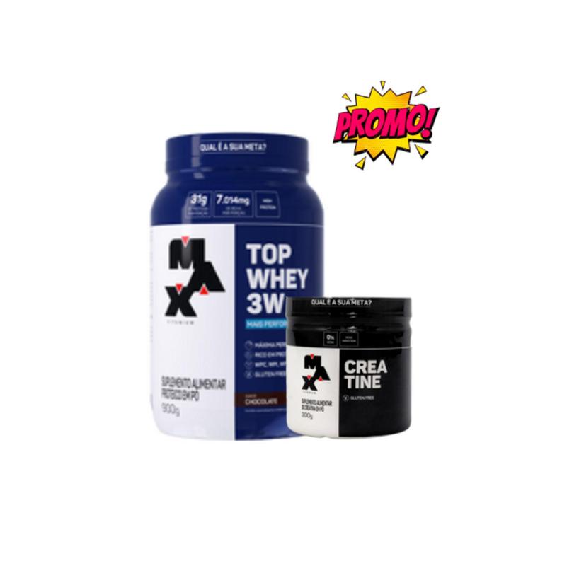 Kit Max Titanium Whey Protein Top 3w +Performance e Creatina ...