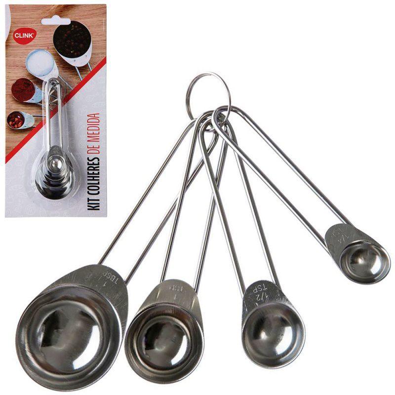 Kit Medidor Cozinha Medidas Colheres De Chá Café Colher - CLINK ...