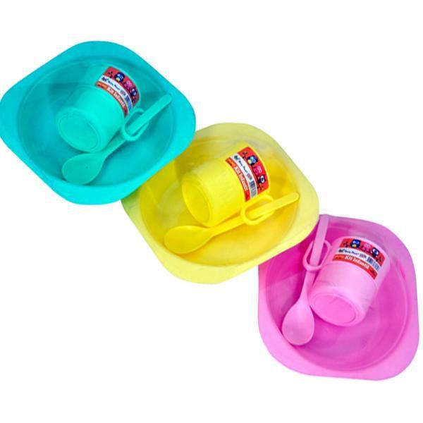 Kit Merenda Escolar Prato/Caneca/Colher Plástico resistente - Montey ...