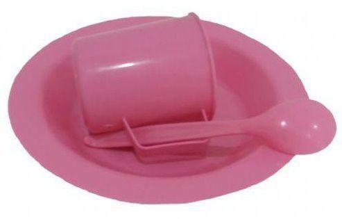 Kit Merenda Escolar Rosa Prato Colher Caneca Plástica 300 ML - 100 Pçs ...