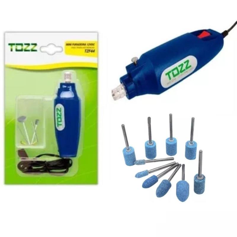 Kit Mini Furadeira Dril Retifica 12 Volts + Jogo De Pontas - Tozz ...
