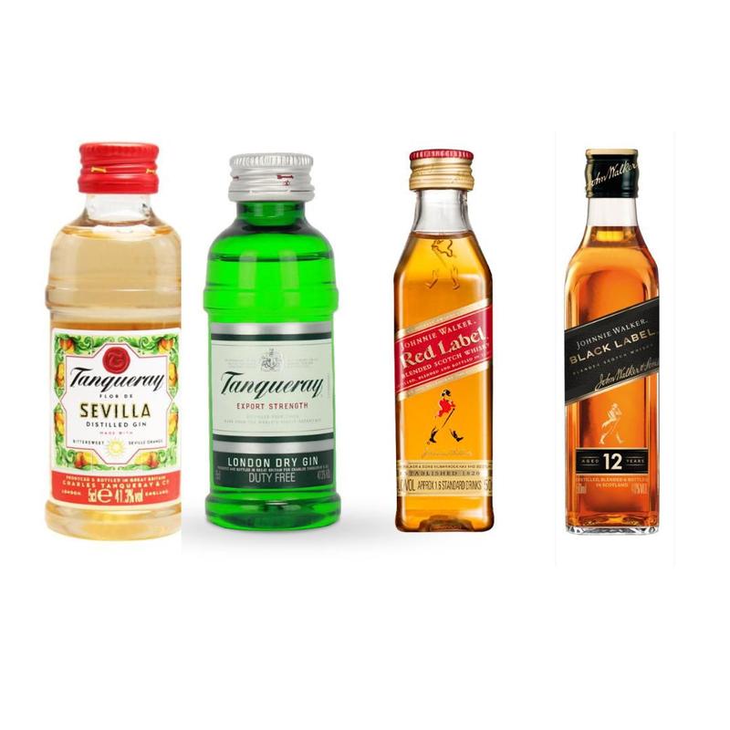Kit Mini Gin e Whisky Tanqueray Red Label e Black Label 50ml ...