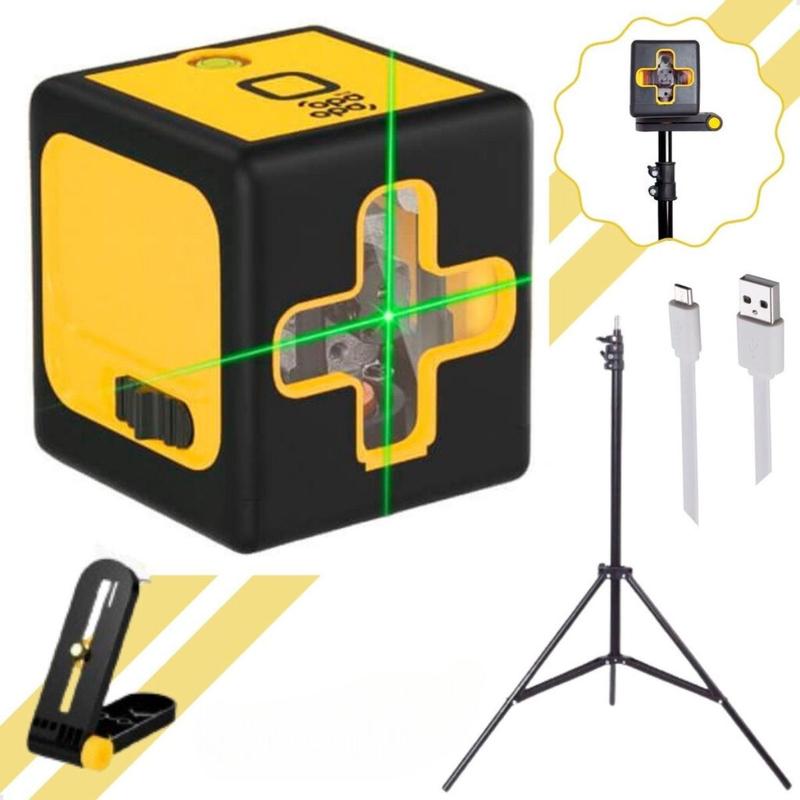 Kit Mini Nível Laser Com Tripé 2 linhas Bateria Recarregável - Oba Oba ...