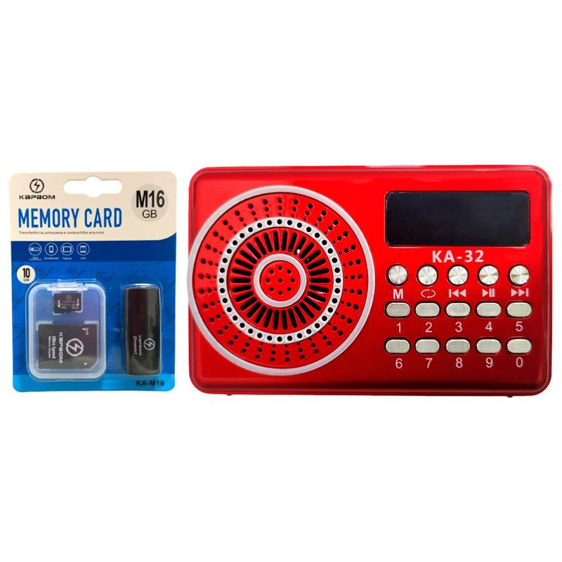 Kit Mini Rádio Bluetooth FM Portátil Antigo Recarregável Usb Micro Sd ...