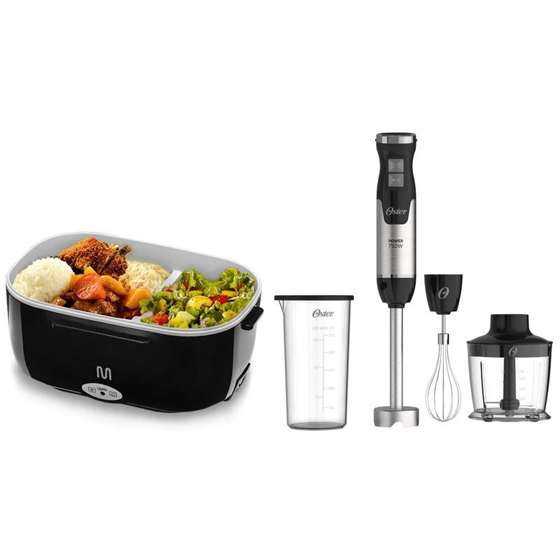 Kit Mixer Power Inox 750W 3 Em 1 Copo Tampa Mini Processador Fouet ...