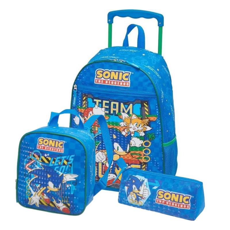 Kit Mochila Carrinho Sonic Squad Lancheira Escolar Estojo - Pacific ...
