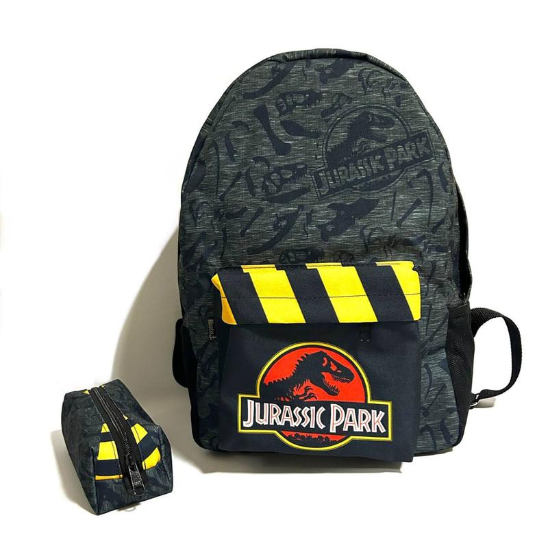 Kit mochila e estojo grande padrão escolar Jurassic park dinossauro rex ...