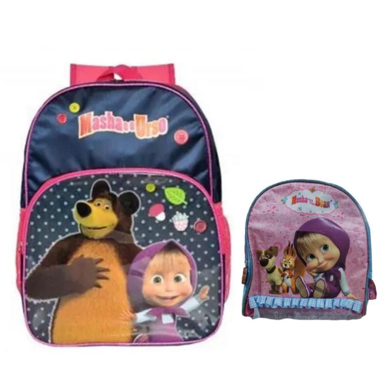 Kit Mochila Escolar Costas E Lancheira Masha e o Urso - Sestini ...