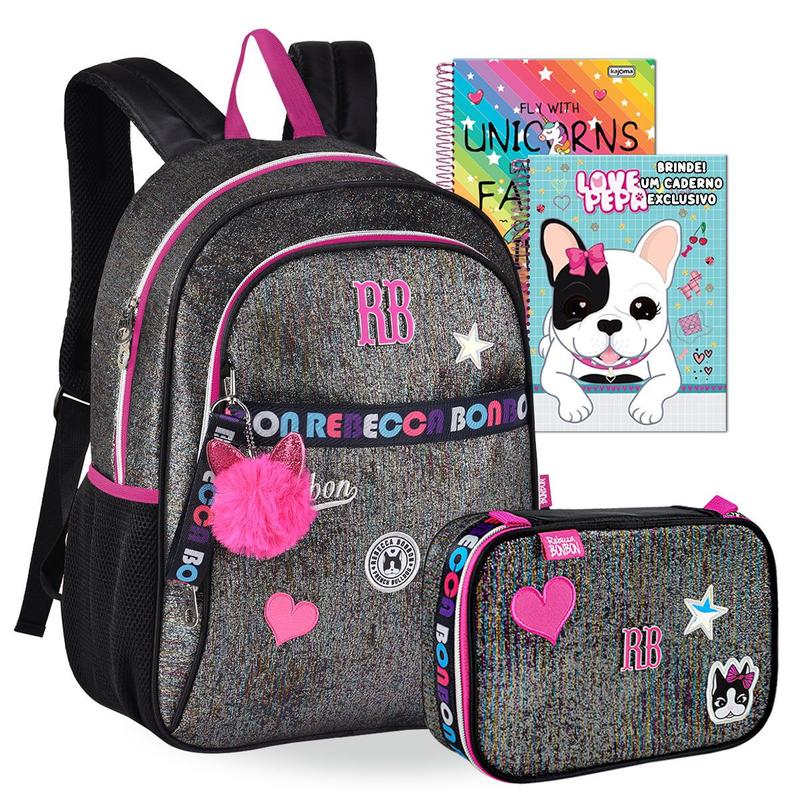 Kit Mochila Escolar RB Rebecca Bonbon com Estojo Espaçosa - Material ...