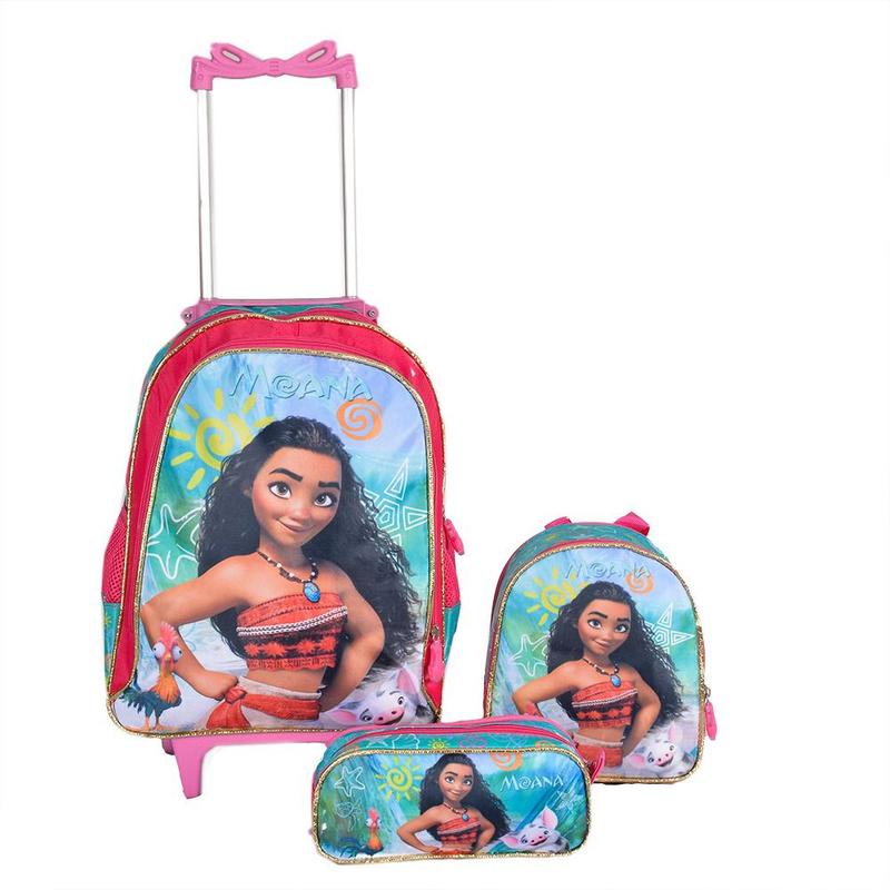 Kit Mochila infantil rodinhas Moana + lancheira + estojo - Mosaner ...