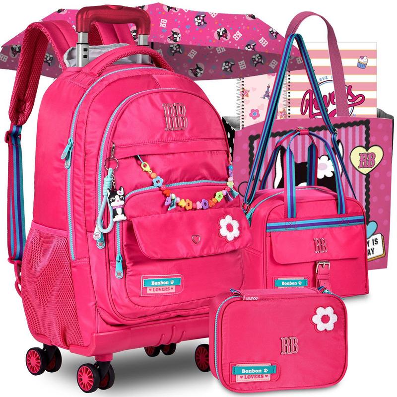 Kit Mochila RB Rebecca Bonbon Rodinha 360 Lancheira Estojo Meninas ...