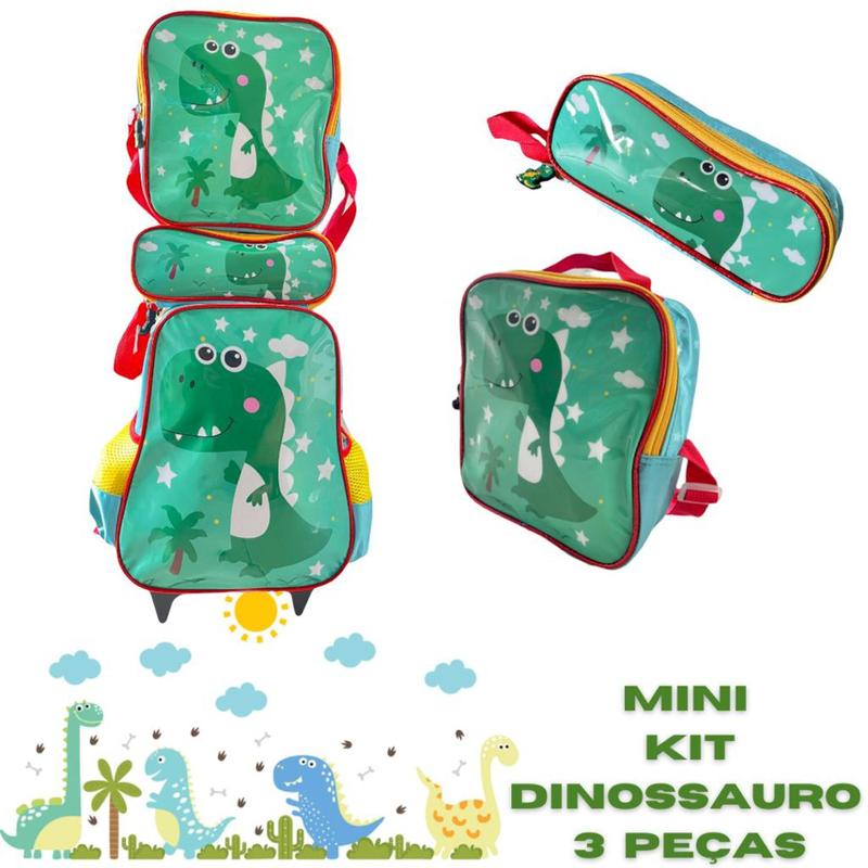 Kit Mochila Rodinha Dino Kid's Creche Menino - OEM - Material Escolar ...