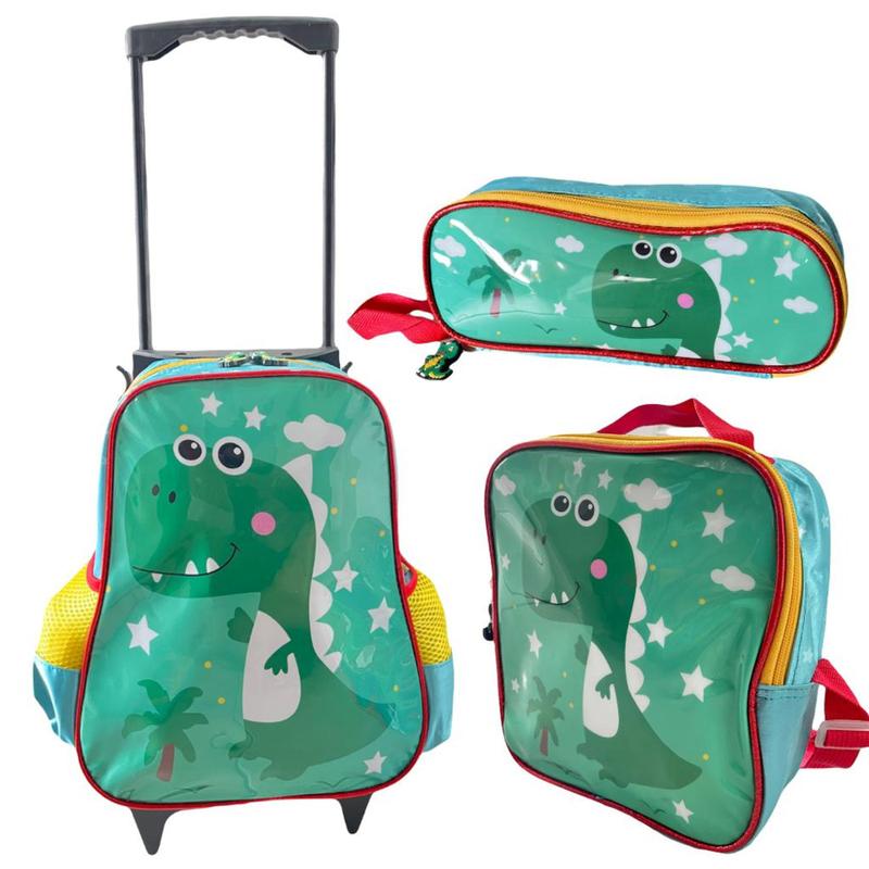 Kit Mochila Rodinha Dino Kid's Creche Menino - Material Escolar ...