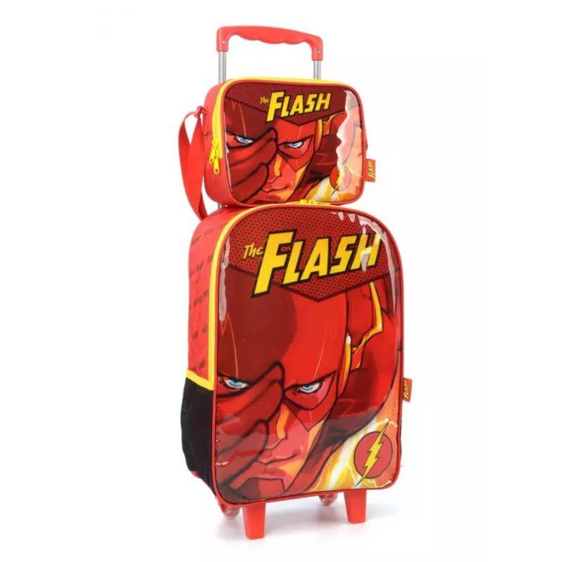 Kit Mochila Rodinha The Flash+ Lancheira Amarela Original - Mochilas ...