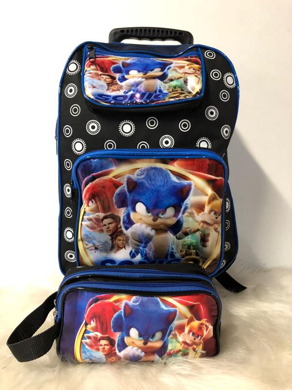 Kit Mochila Rodinhas Personagem Sonic Turma Com Estojo - Mochilas ...