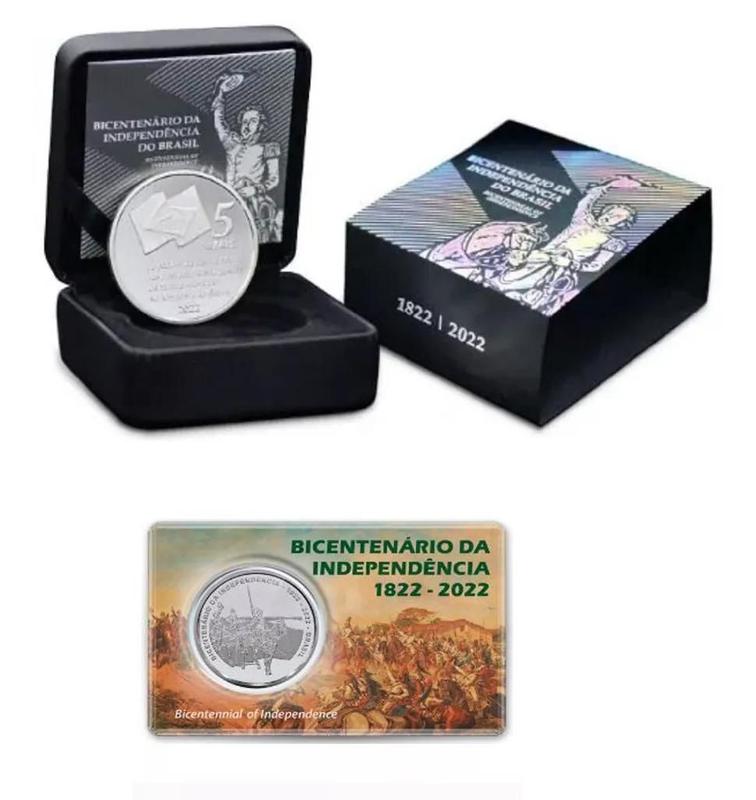 Kit Moedas 2 e 5 Reais Bicentenario 200 anos independencia - MoedaRara ...