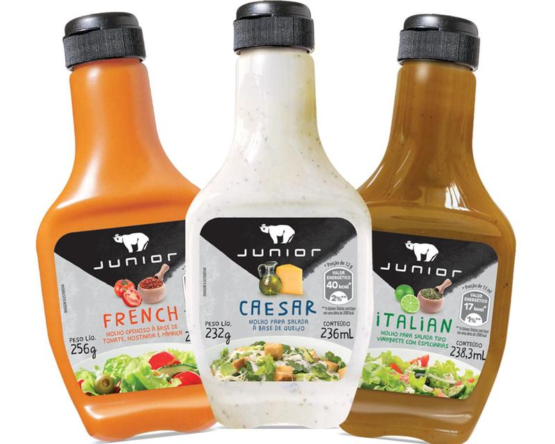 Kit Molho Para Salada Caesar French Italian Junior - 3 Fc - Molho para ...