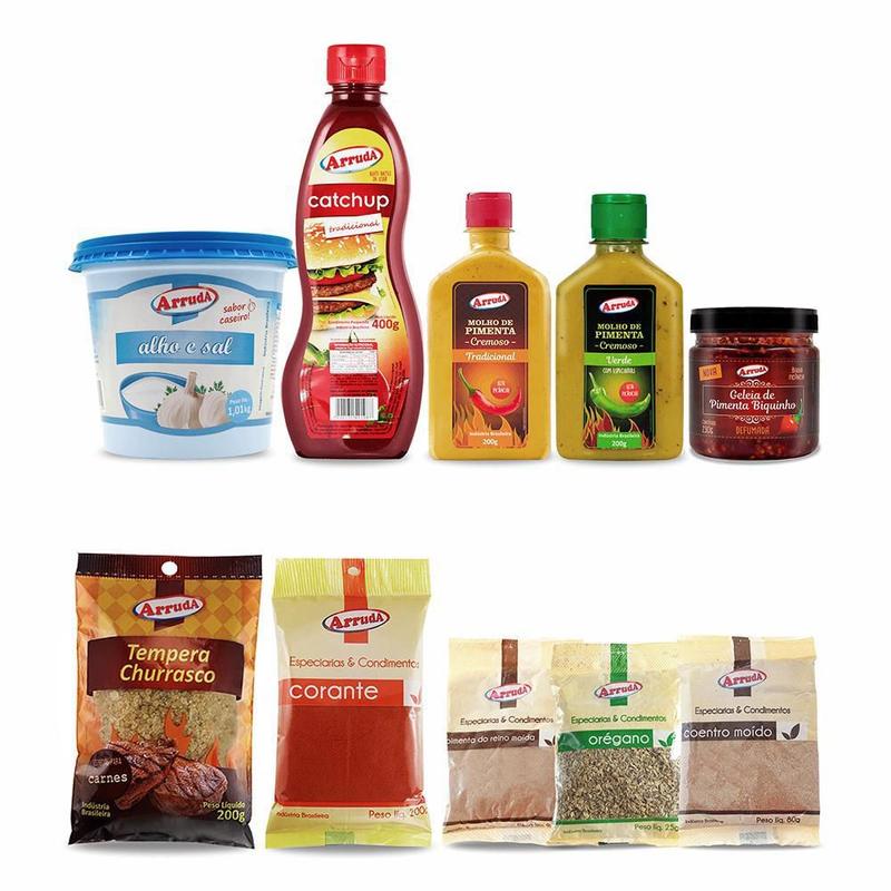 Kit Molhos, Temperos E Condimentos Arruda Com 10 Itens - Porta Tempero ...