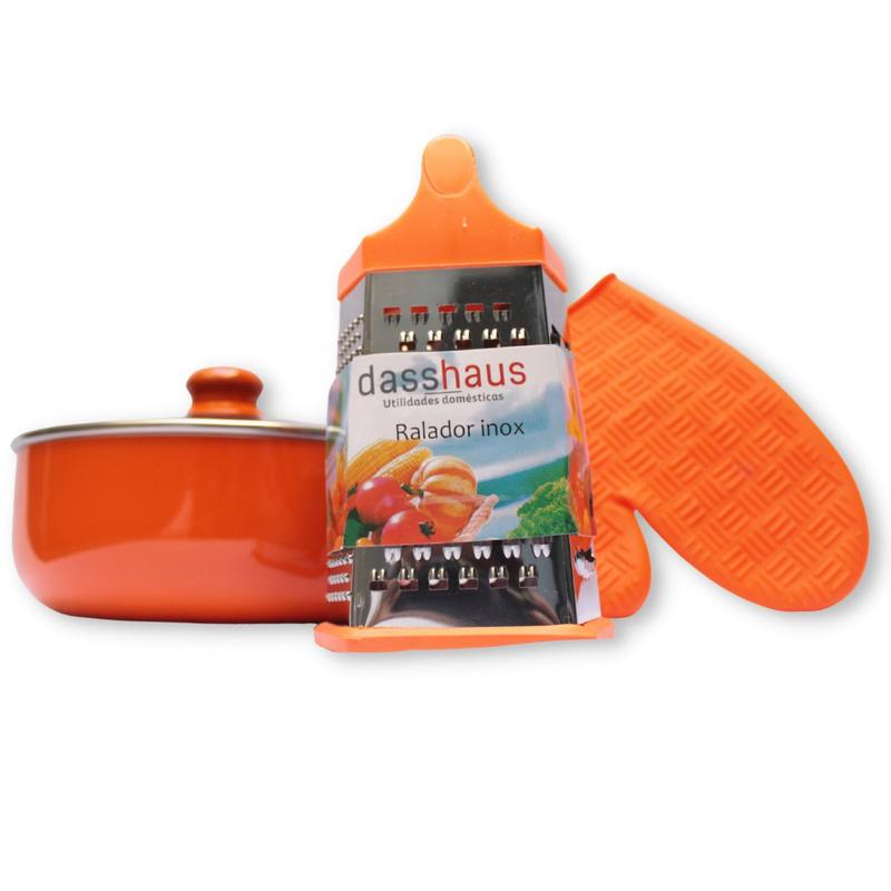 Kit mono laranja c panela+ralador+luva térmica - LARES - Jogo de ...