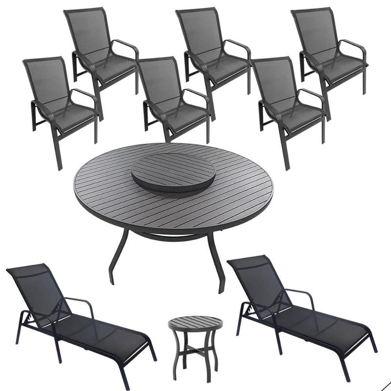 Kit Móveis Piscina 6 Cadeiras Espreguiçadeiras de Alumínio - Sarah ...