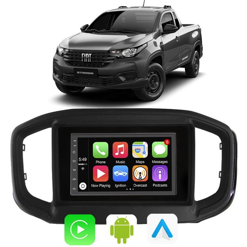 Kit Multimidia Carplay Android Auto Fiat Strada 2022 Em Diante 7 ...