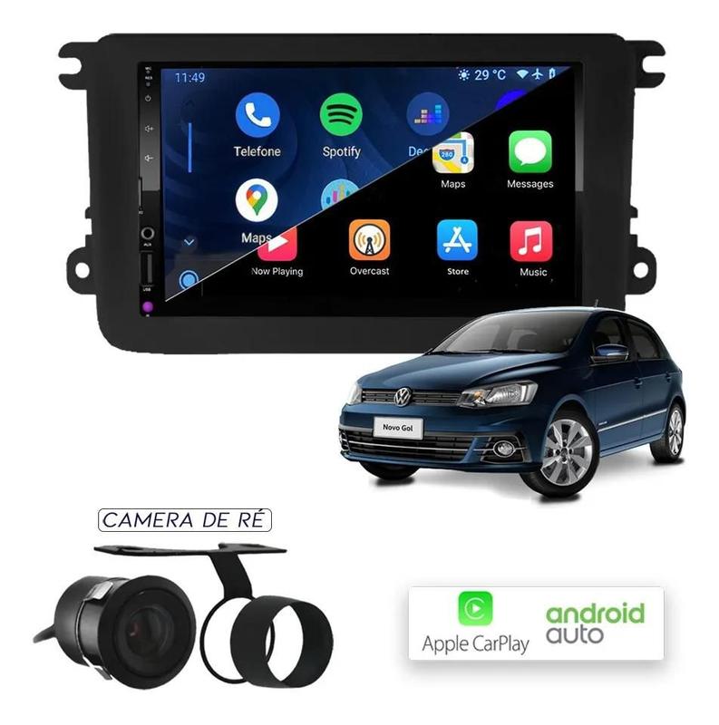 Kit Multimídia Gol Voyage Saveiro G7 G8 7 Pol CarPlay AndroidAuto USB Radio Bt - FIRST OPTION ...