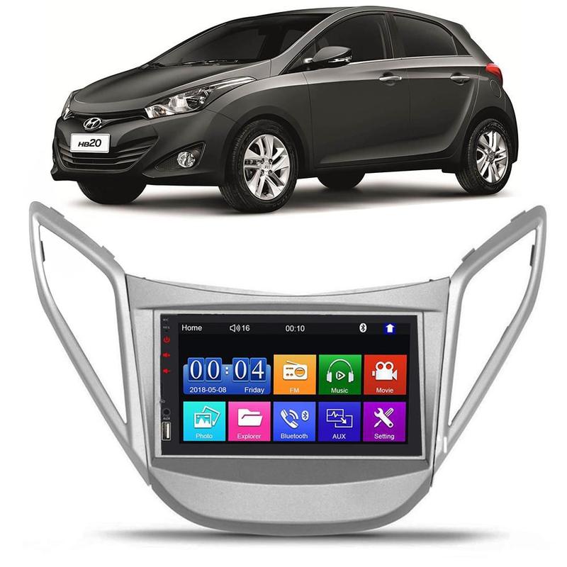 Kit Multimídia Mp5 Hb20 2012 2013 2014 2015 2016 2017 2018 2019 Com Aro Difusor 7 Polegadas - E ...