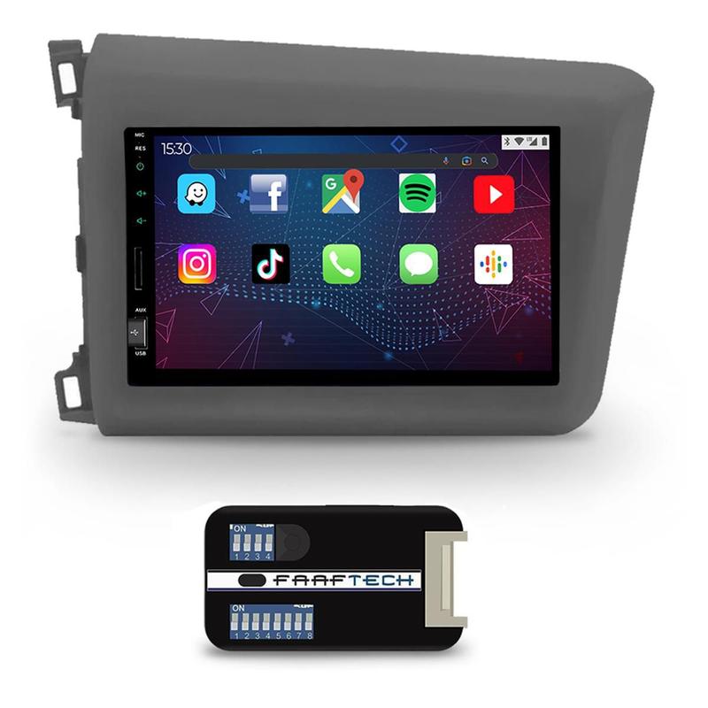 Kit Multimídia Tela 7 Polegadas + Câmera de Ré + Interface de Volante FT WI + Moldura 2 Din ...