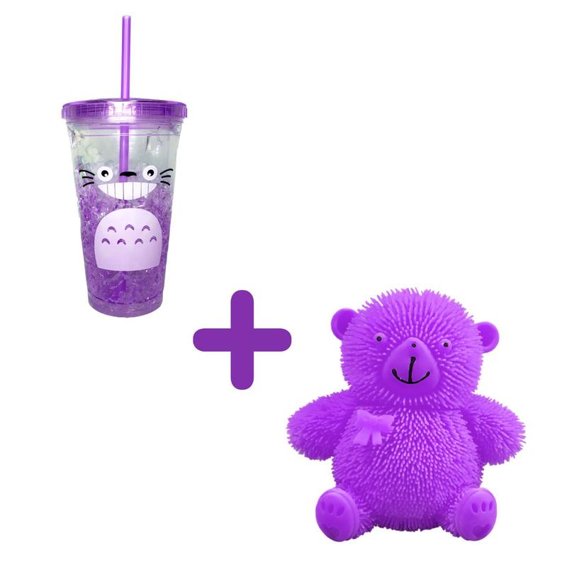 Kit Namorada Fofa: Copo Térmico Totoro + Urso Flofy - DM TOYS - Copos ...