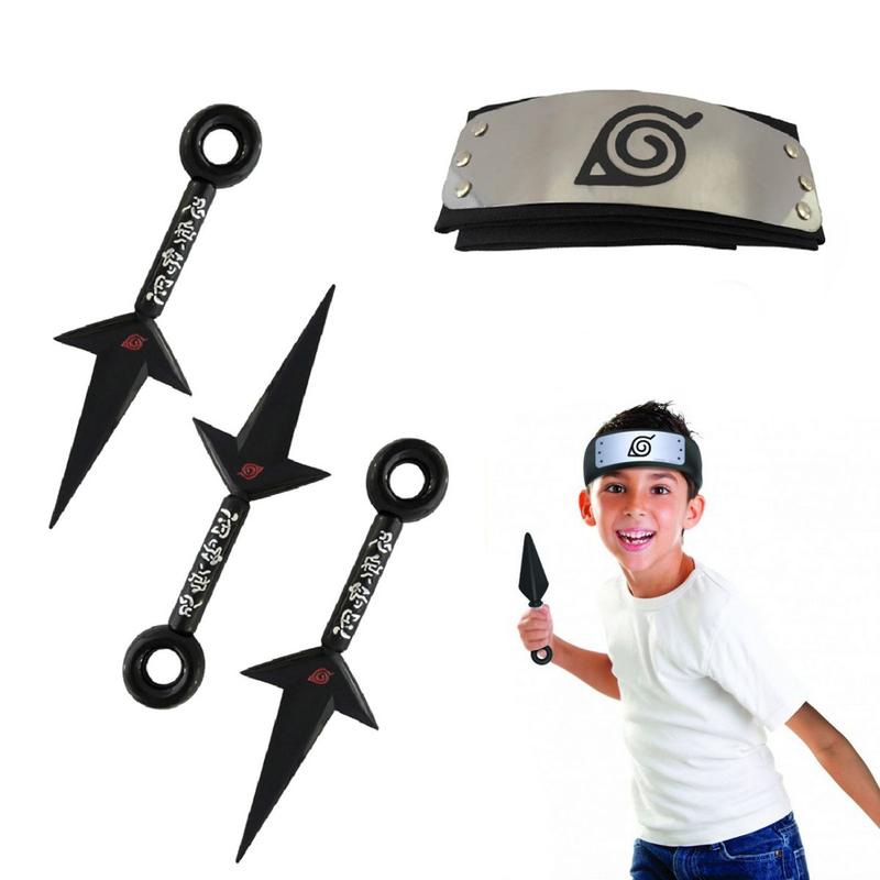 Kit Naruto, Bandana 3 Kunai Ninja Aldeia Da Folha - Case Brasil ...