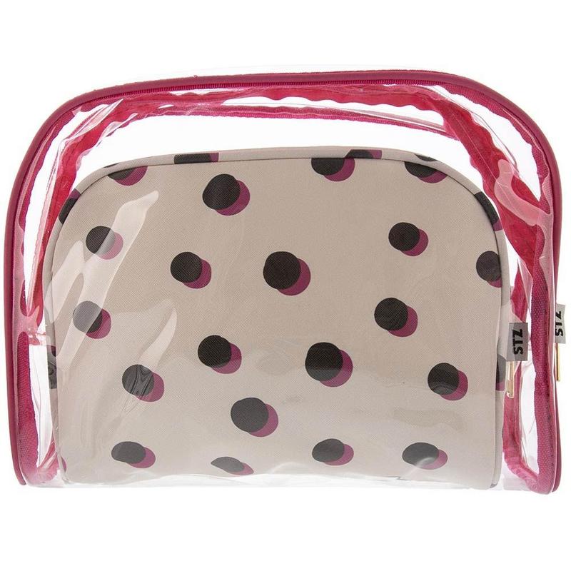 Kit Necessaire STZ 2 Unidades Poá Vinil Off White - Necessaire ...